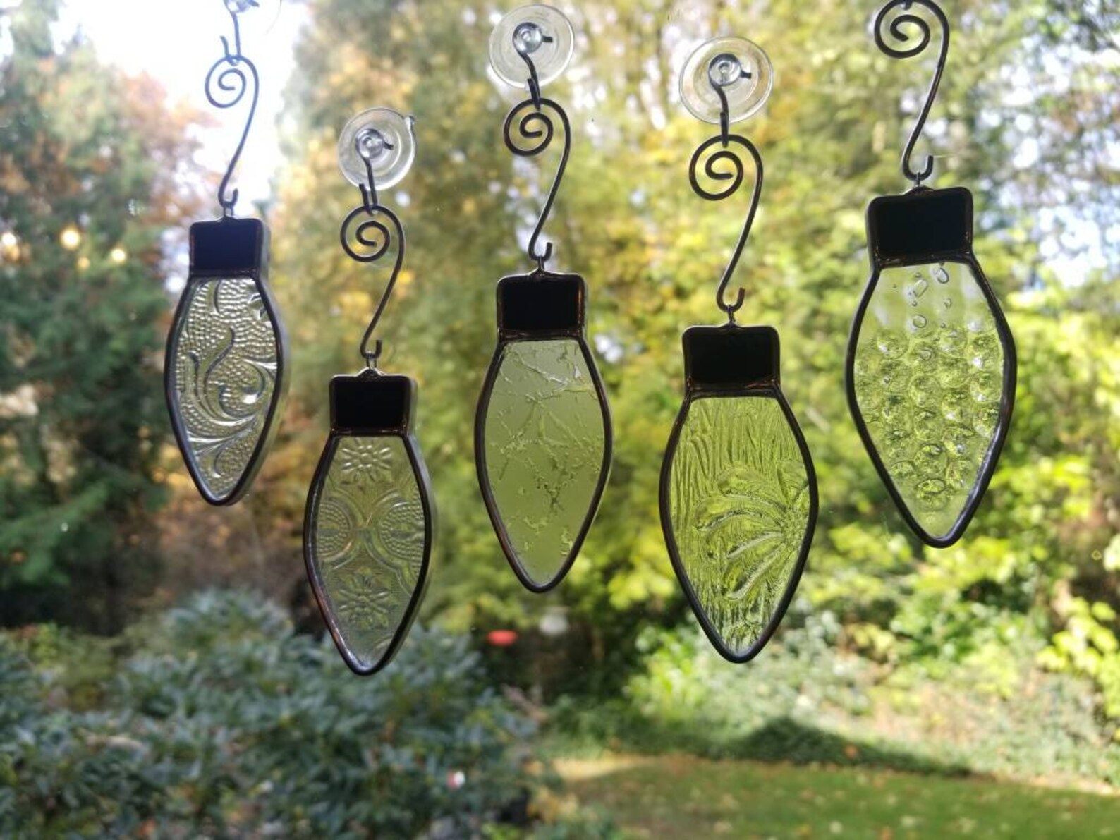 Stained Glass Christmas Lights in Clear Textures - Etsy