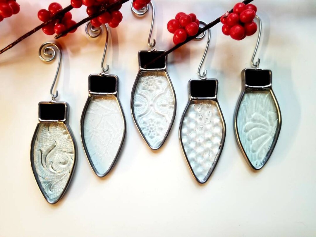 Stained Glass Christmas Lights in Clear Textures - Etsy