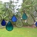 Stained Glass Raindrops - Set of 10 in Assorted Blue & Clear Textured ...