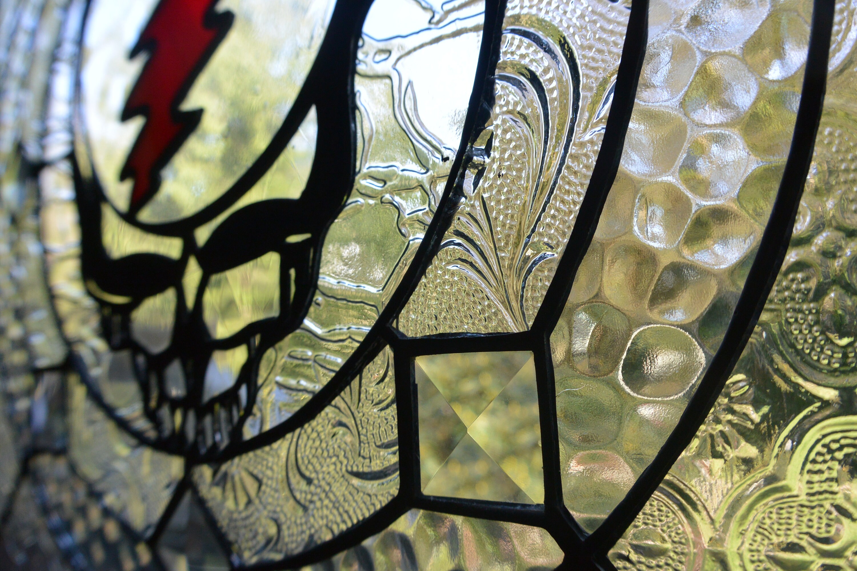Stained Glass Grateful Dead Lightning Bolt Skull - Etsy Israel