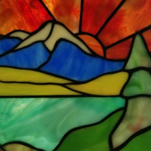 Stained Glass Mountain Sunrise Alpine Lakes - Etsy