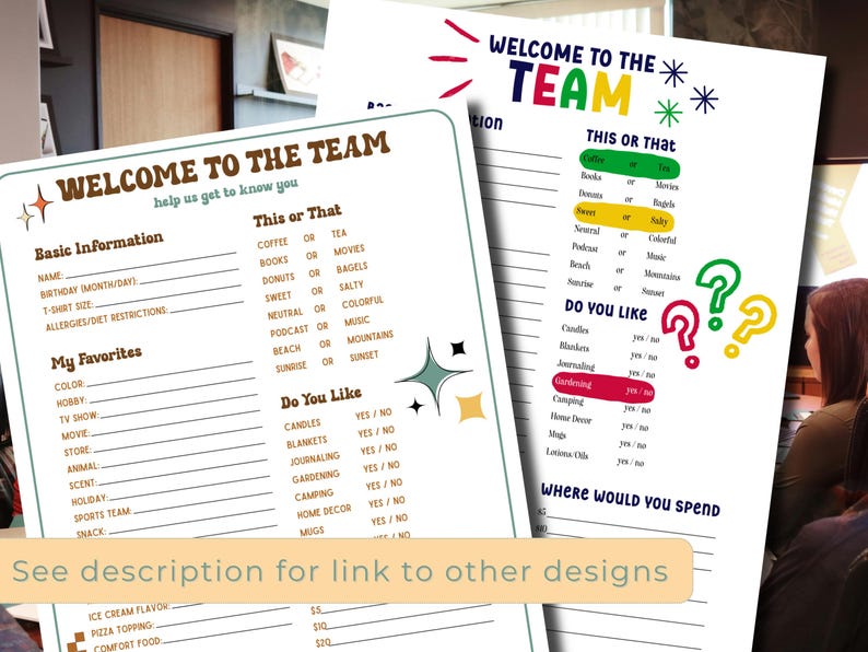 Team Building Get to Know Me Questionnaire: Employee Worksheet (PDF) - Etsy