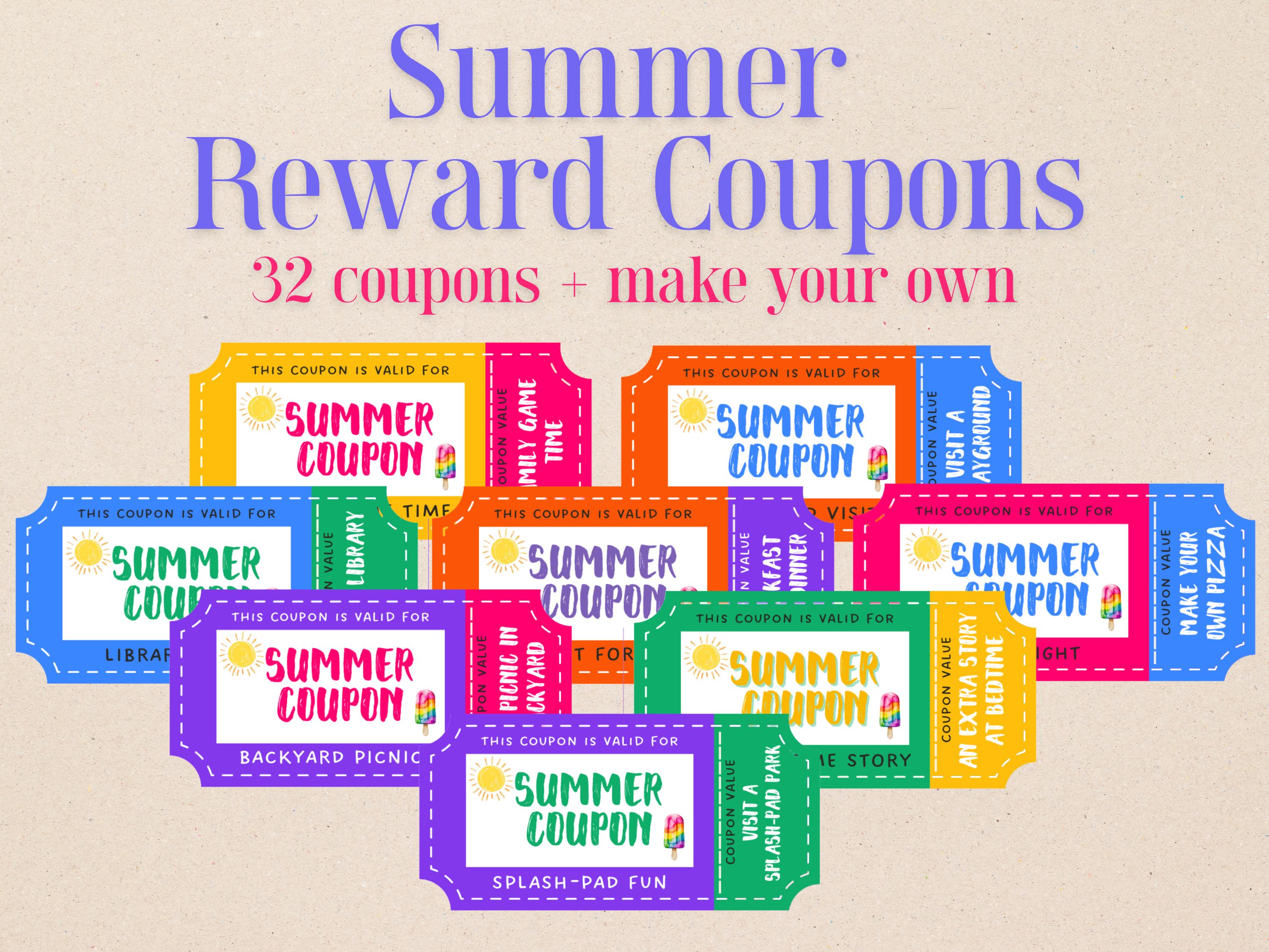 Kids Coupons for Summer | Coupon Book | Printable Coupons | Kids Reward ...
