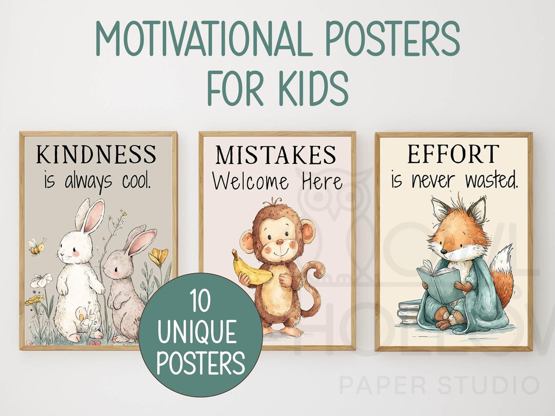 Classroom Motivation Posters | Woodland Animal Encouraging Quotes ...