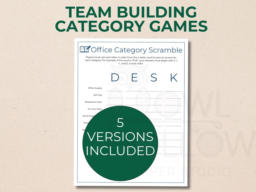 Team Building Games | Scattergories-style | Team Building Games ...