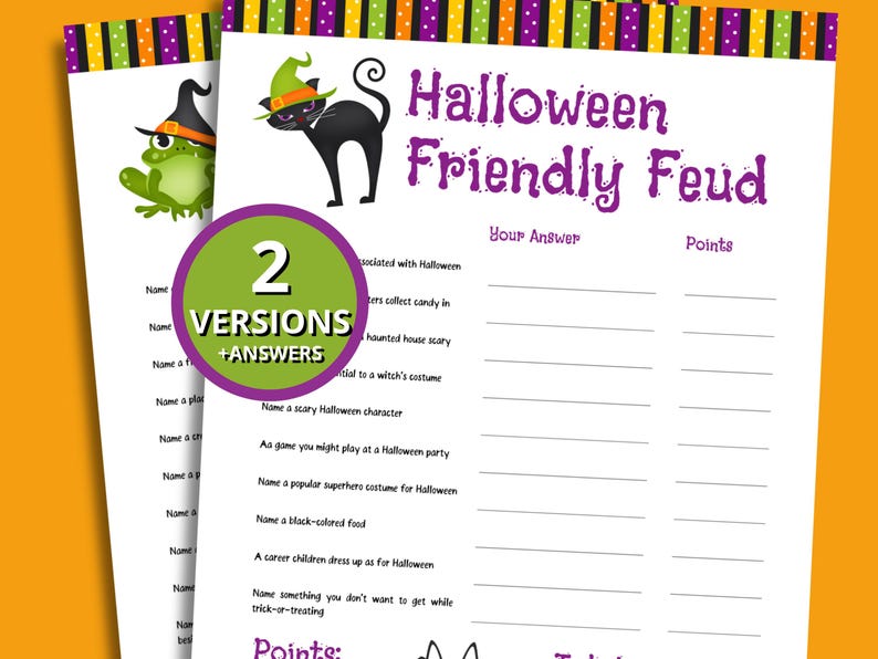 Printable Halloween Family Feud Game: Party Fun (PDF Download) - Etsy
