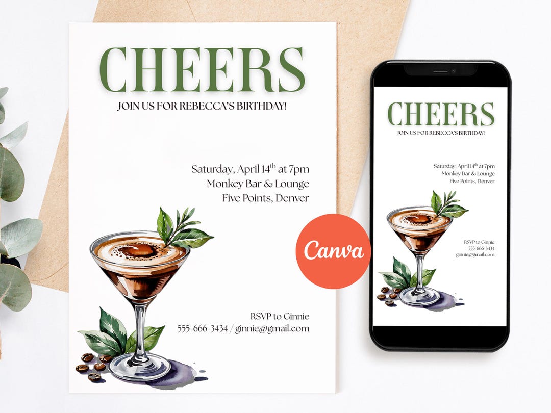 30th Birthday Invitation: Espresso Martini Theme (digital Invite) - Etsy