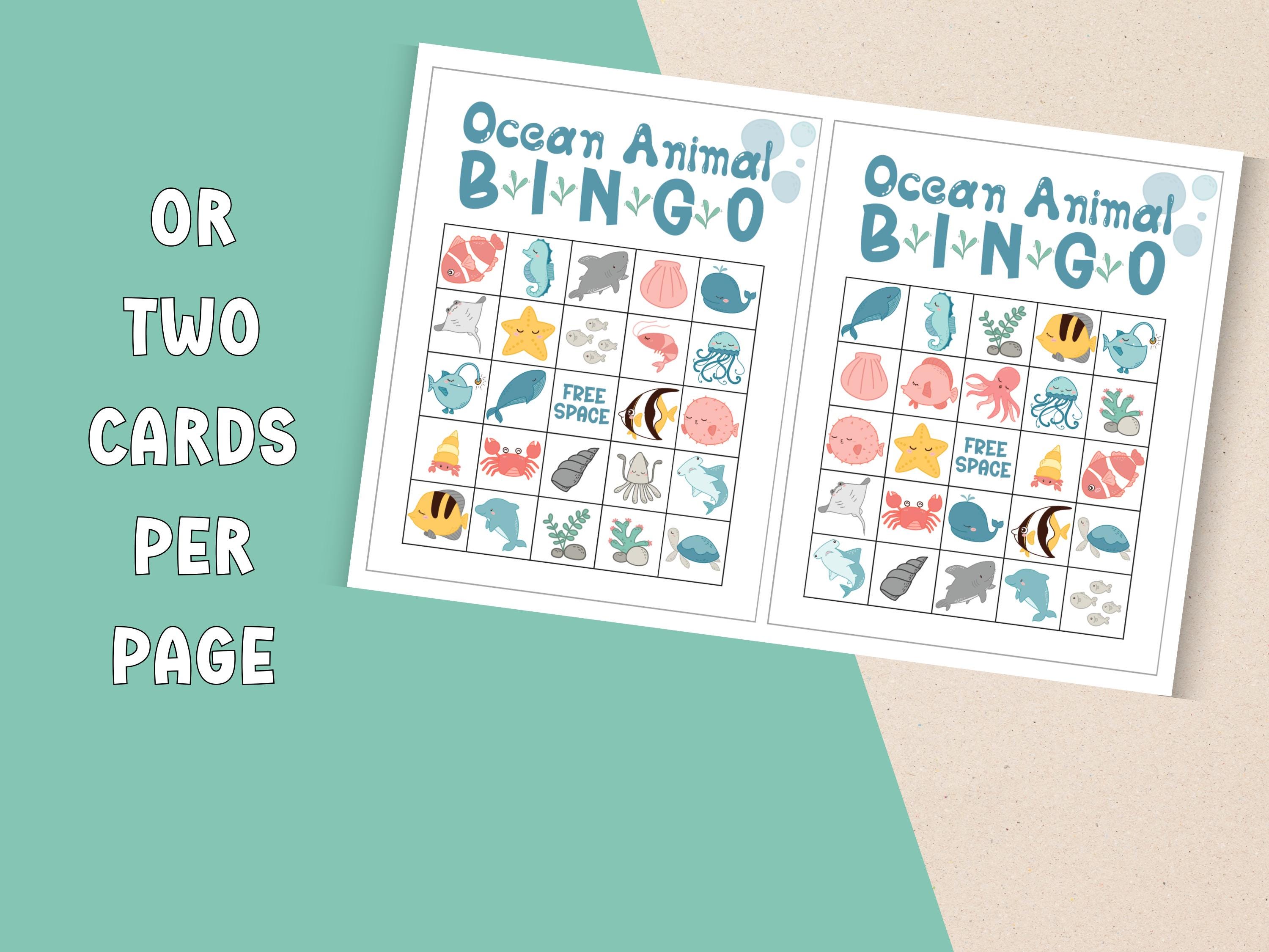 Ocean Animal BINGO Printable | Kids Educational Activity | Ocean Game ...