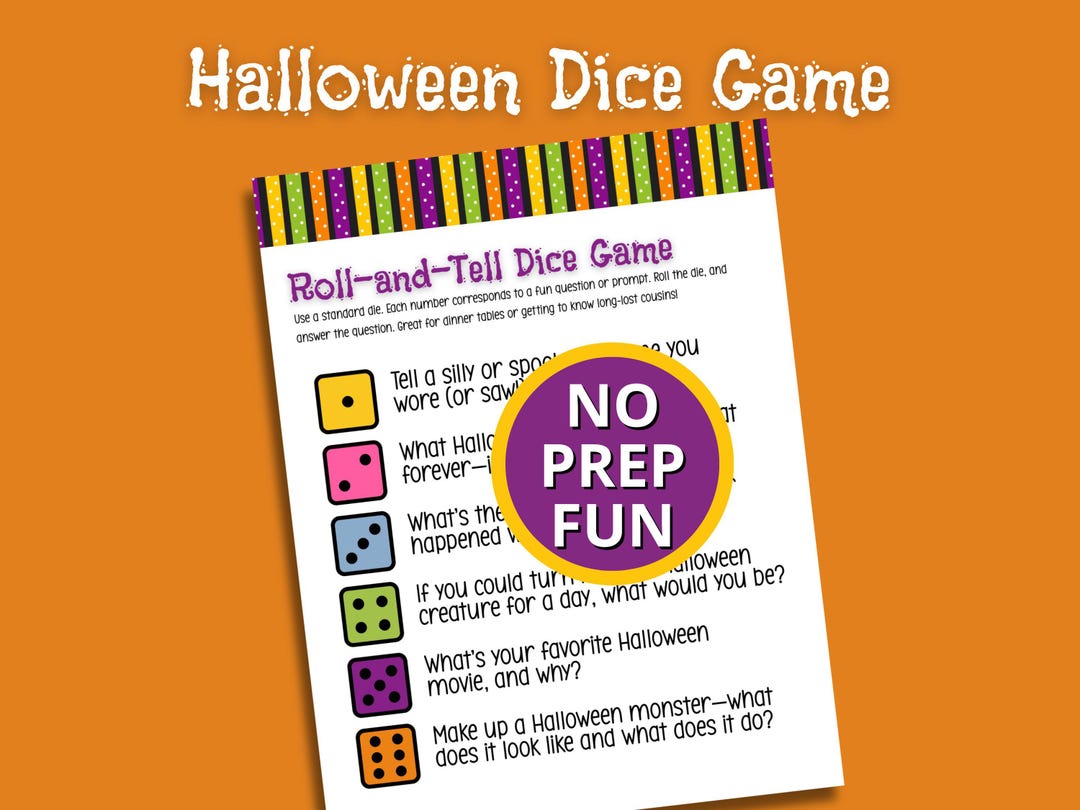 Halloween Dice Game Printable: Spooky Kids Activity (PDF Download) - Etsy