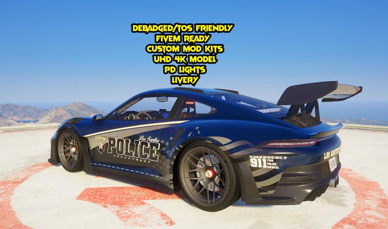 Fivem Porsche GT3 LSPD Car: Full Livery, Lights + Template Police Cop ...