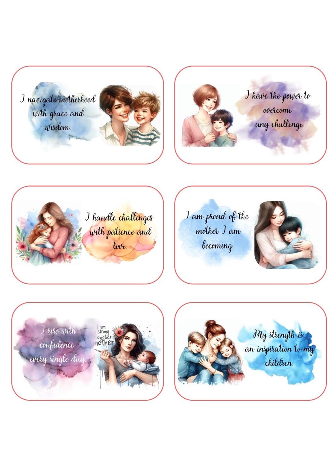 Printable Mother’s Day Affirmation Cards | Instant Download | Self-care ...