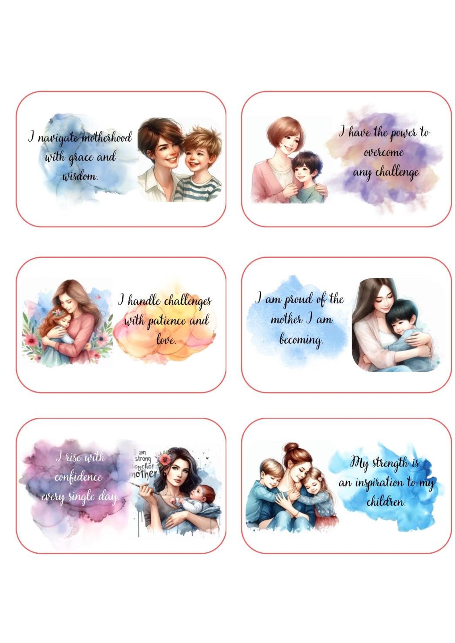 Printable Mother’s Day Affirmation Cards | Instant Download | Self-care ...