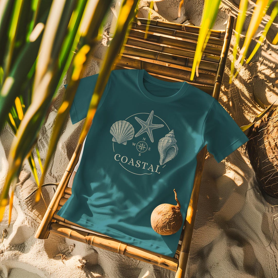 Sea Shells 90s Vintage Style Tshirt, Retro Y2k Ocean Shell Shirt, Sea ...