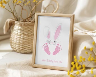Easter Printable | Some-bunny Loves You | Kids' Footprint Keepsake ...