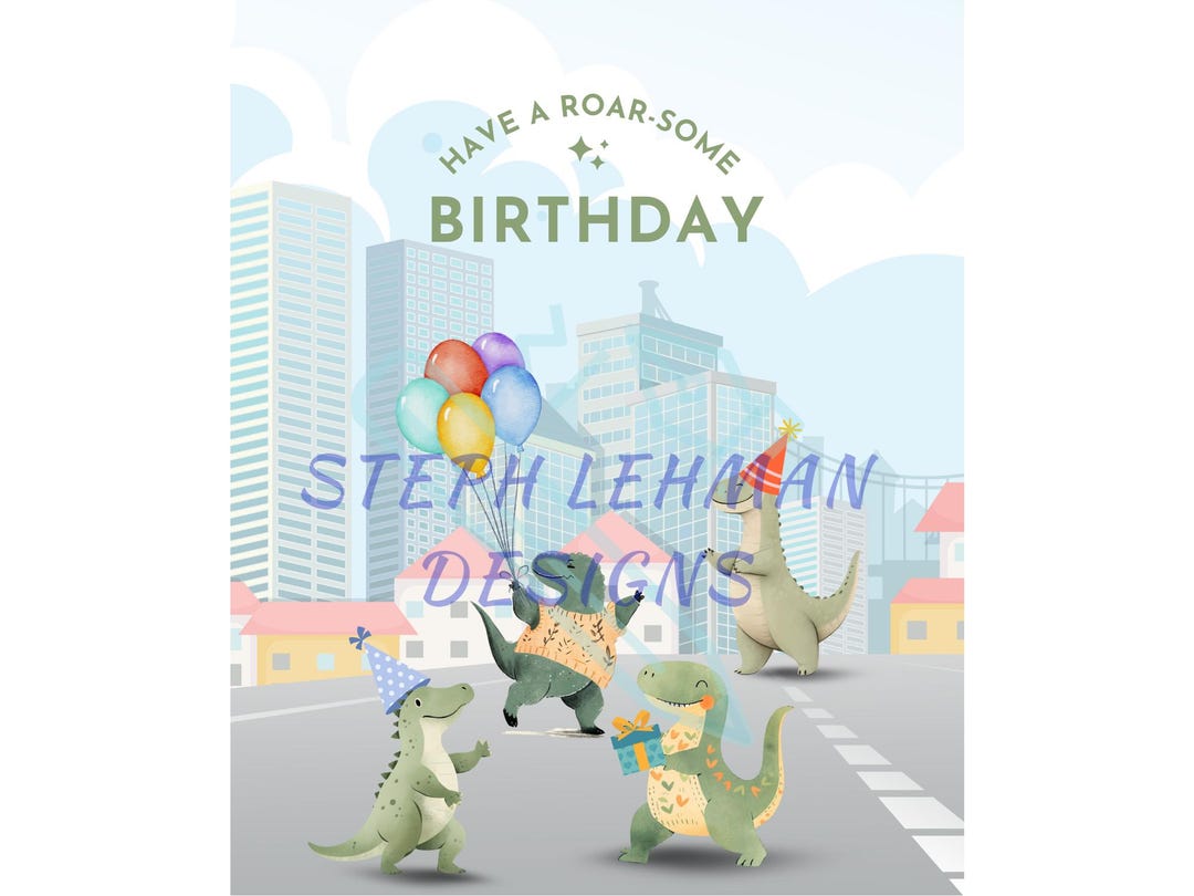 Printable & Foldable Dinosaur Birthday Card - Etsy UK