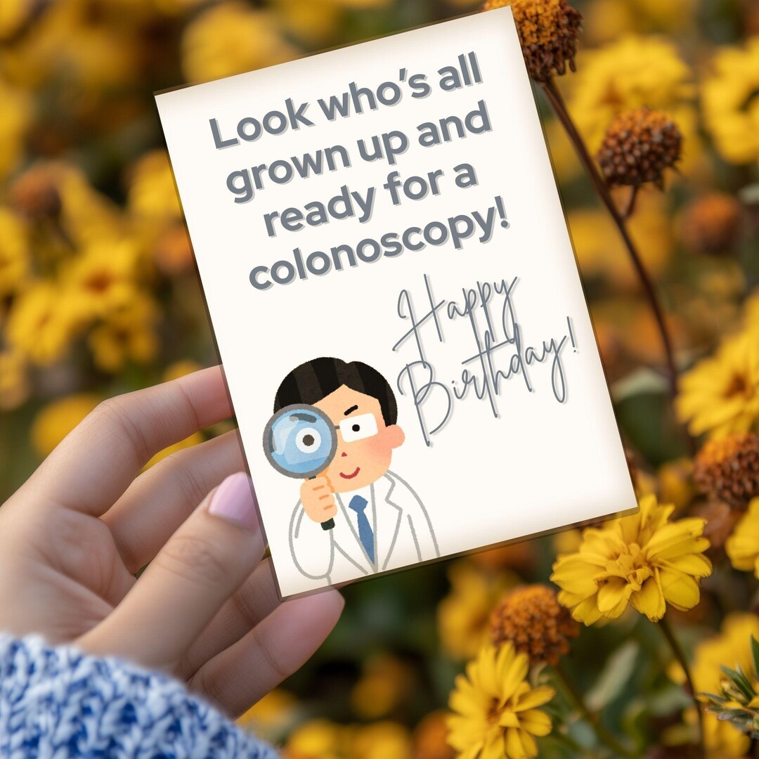 Funny Birthday Printable Card | Colonoscopy Joke | 5x7 Digital Card ...