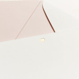 Gold Heart Note Card Stationery Set With Blush Pink Lined Envelopes ...