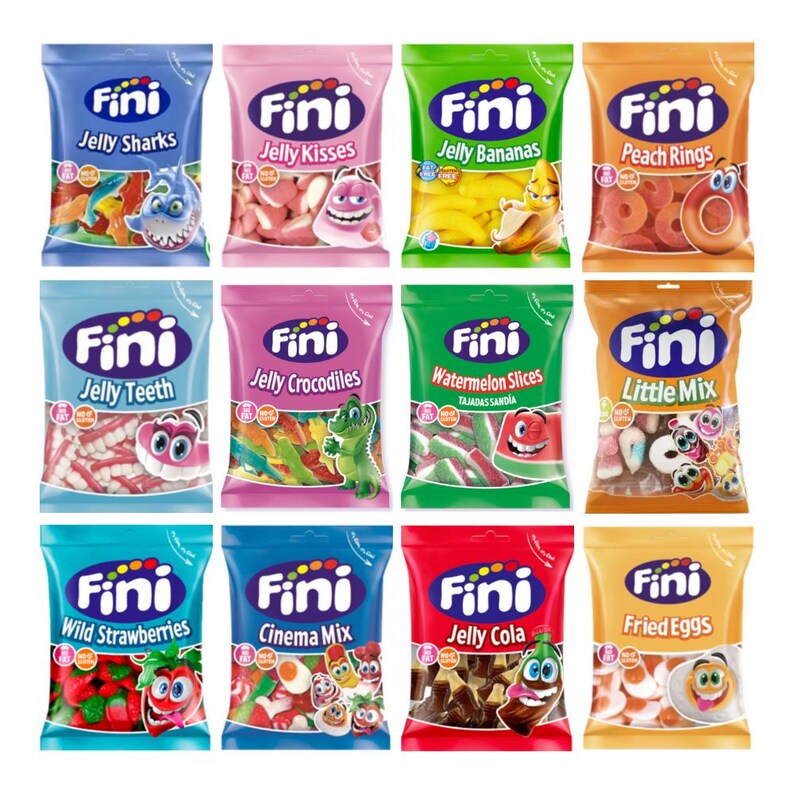 Fini Candy Variety Box – 12 X 75g | Sweet & Sour Gummies Mix | Vegan ...