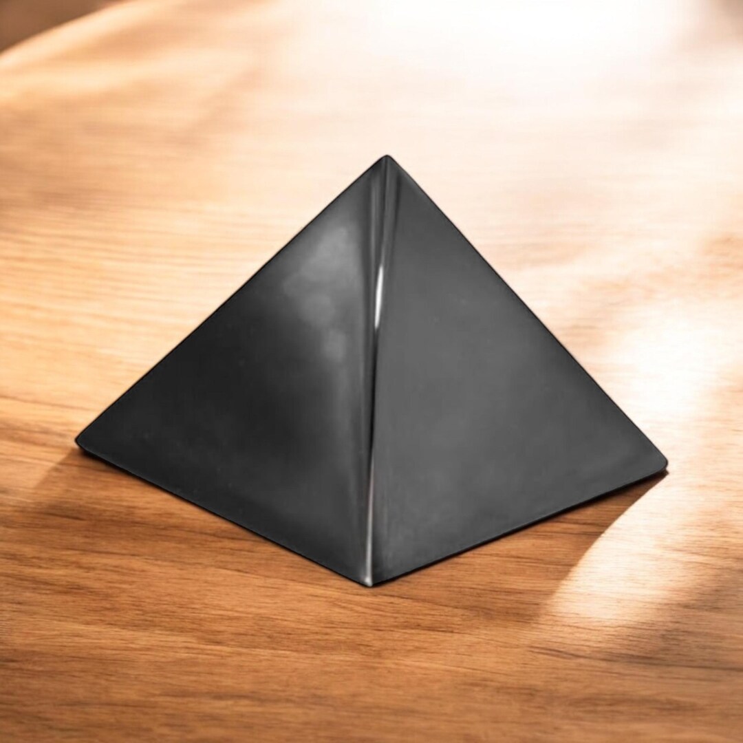 Obsidian Triangle, Paperweight Pyramid, Obsidian Pyramid Sculpture ...