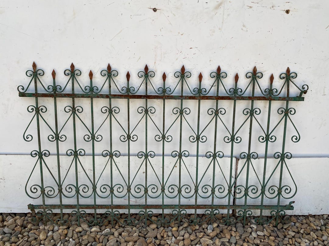 Antique Wrought Iron Fence, 21 Meters, Art Nouveau Style, Circa 1900 ...