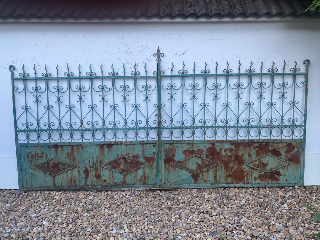 Antique Wrought Iron Gate, Art Nouveau Style, Gateway Circa 1900 ...