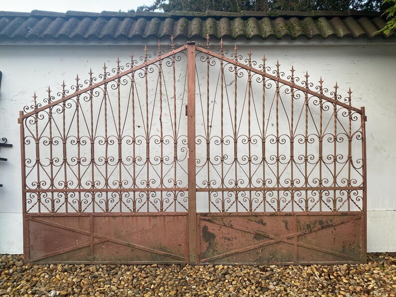 Antique Wrought Iron Gate, Rare, With Pedestrian Gate, Circa 1880 ...