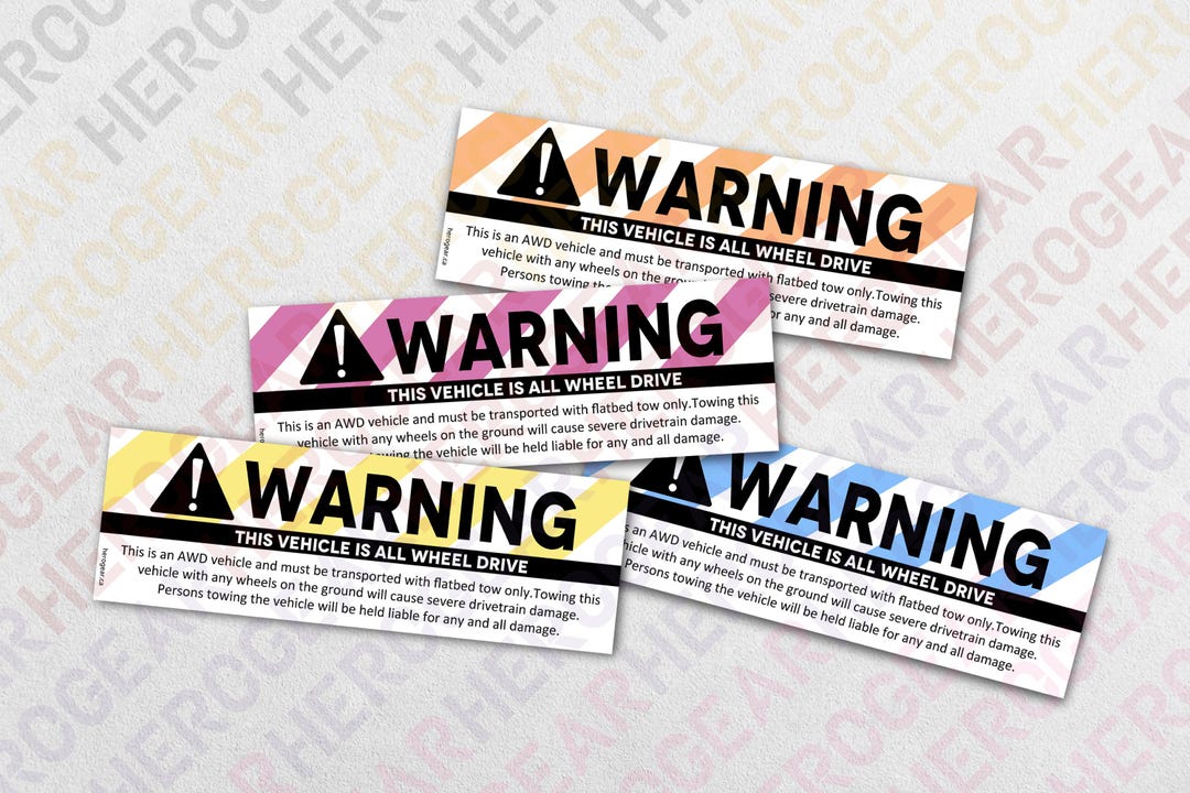 AWD Tow Warning Windshield Sticker - Etsy