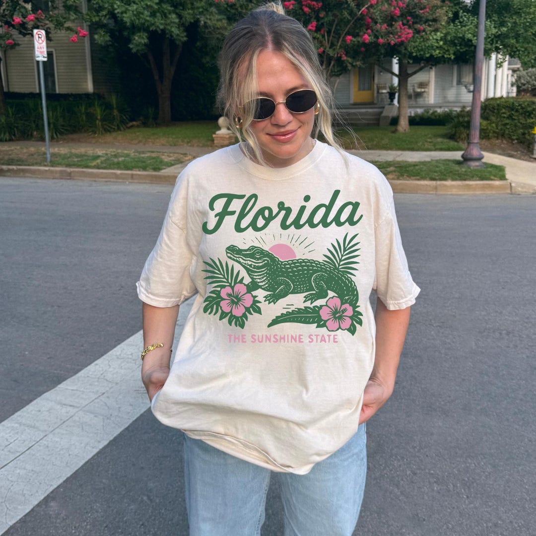 Preppy Florida Shirt Retro Florida Oversized Tshirt Preppy Clothes ...
