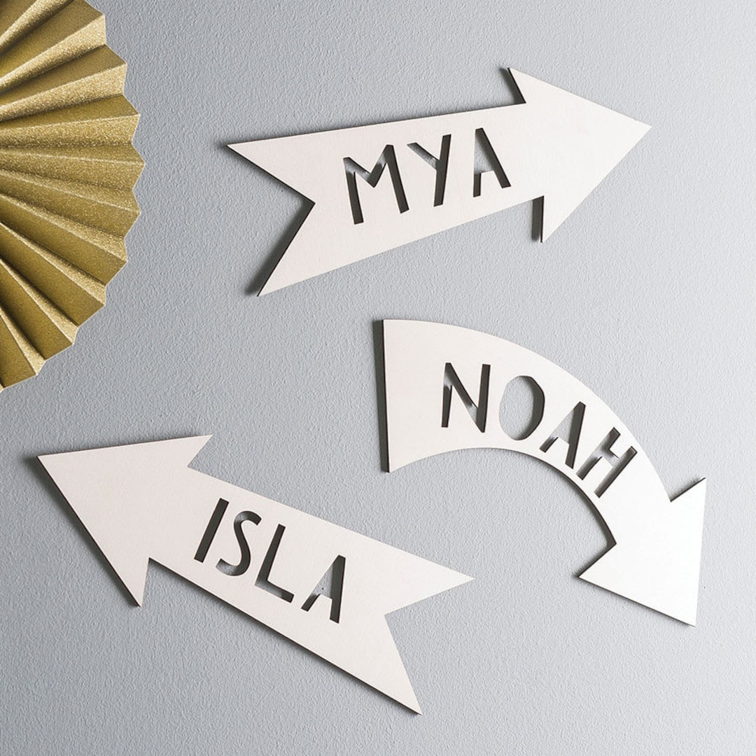 Personalised Name Arrow Wooden Sign - Etsy