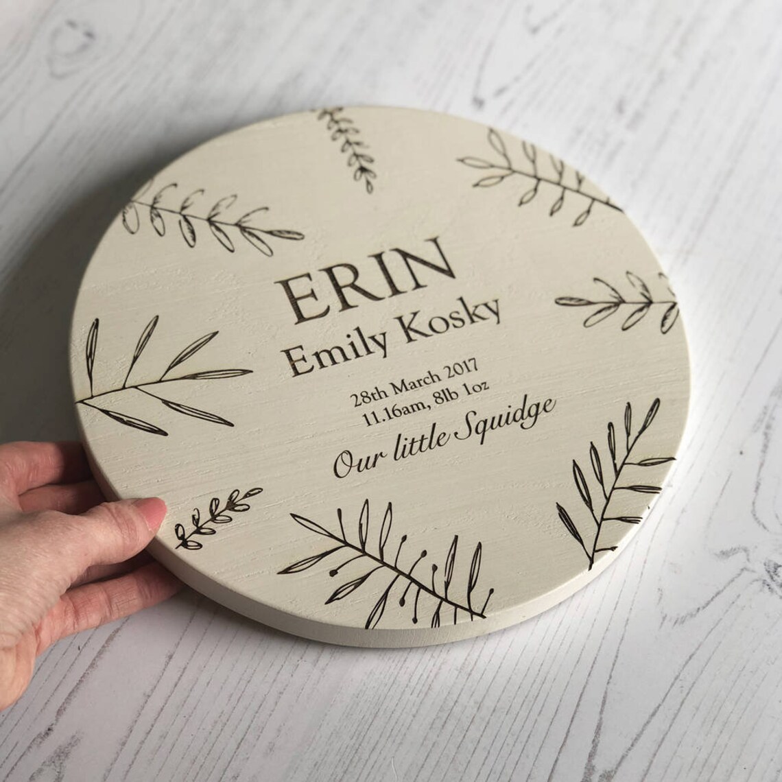 Oak Engraved New Baby Wall Plaque Oak Baby Plaque Wall - Etsy