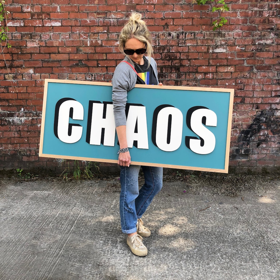 Bespoke Large Painted Wooden Sign - Drop Shadow - Etsy UK