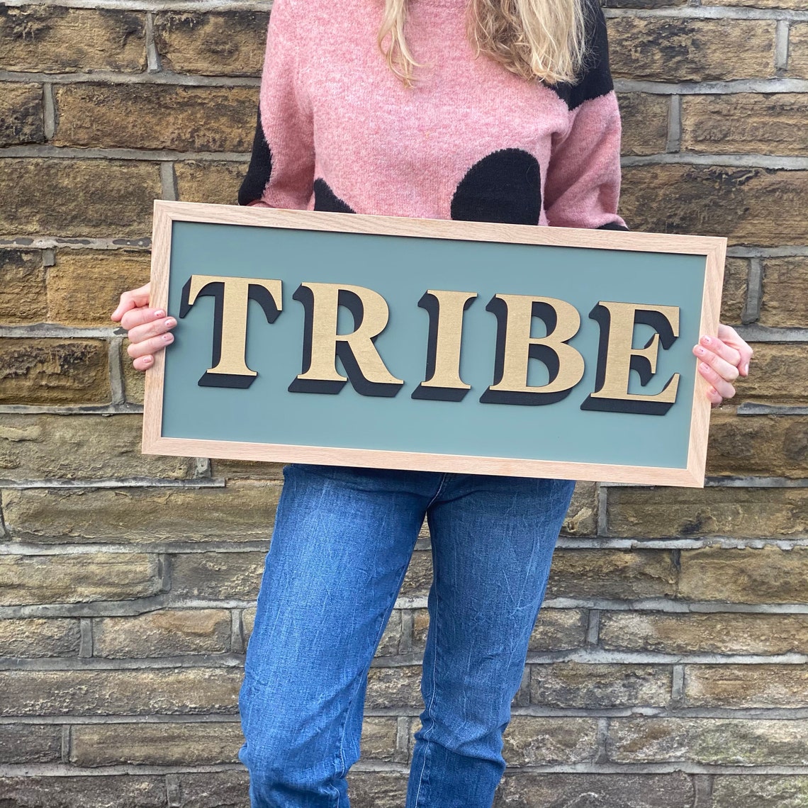 One Word Gold Painted Sign - Medium - Etsy