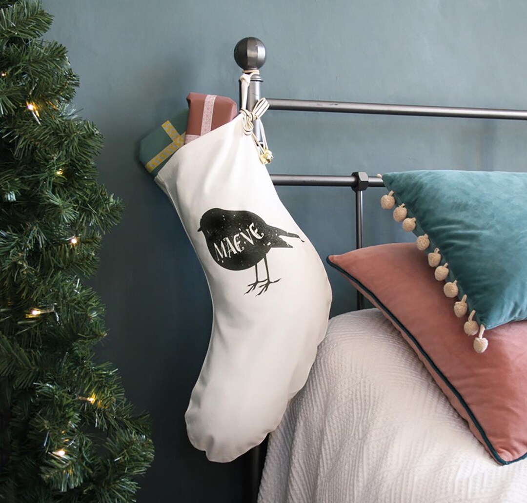Personalised Robin Name Christmas Stocking | Keepsake Xmas Stocking ...