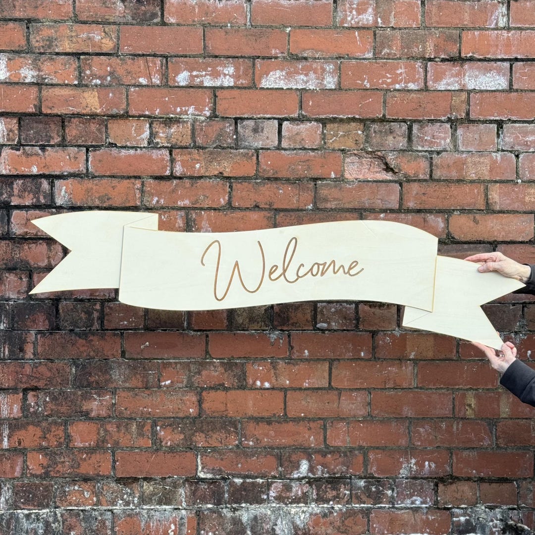 Large Wooden Welcome Banner Sign - Etsy
