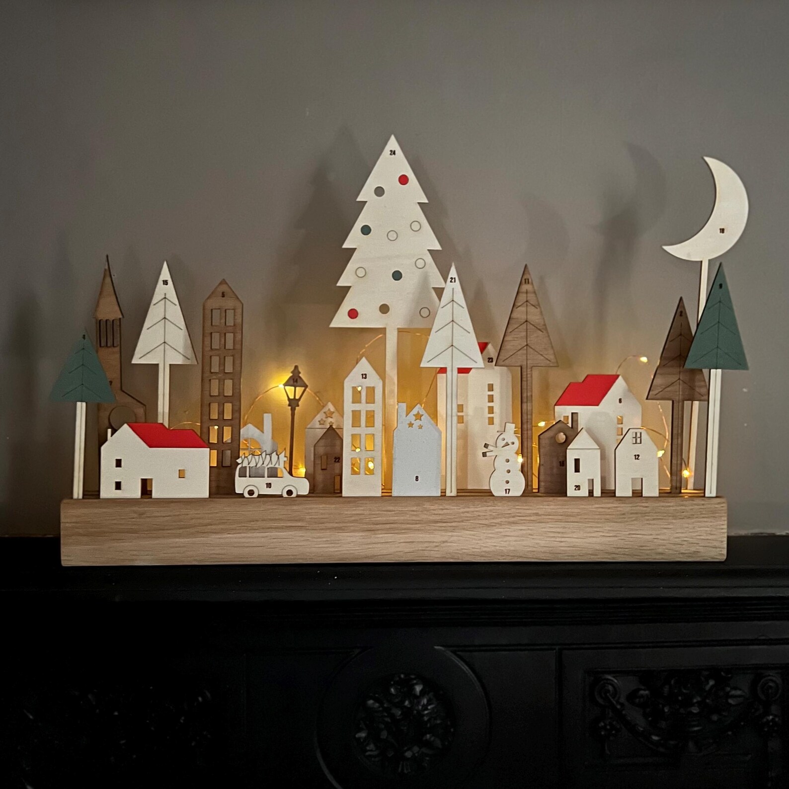 Winter Village Wooden Advent Calendar Scene - Etsy