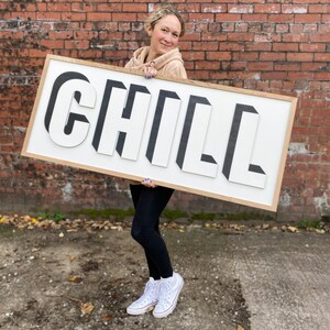 Bespoke Large Painted Wooden Sign - Drop Shadow - Etsy UK