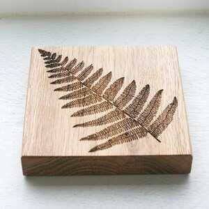 Fern Engraved Oak Wall Plaque | Foliage | Freestanding | Botanical ...