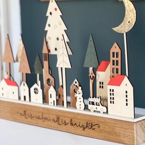 Winter Village Wooden Advent Calendar Scene - Etsy