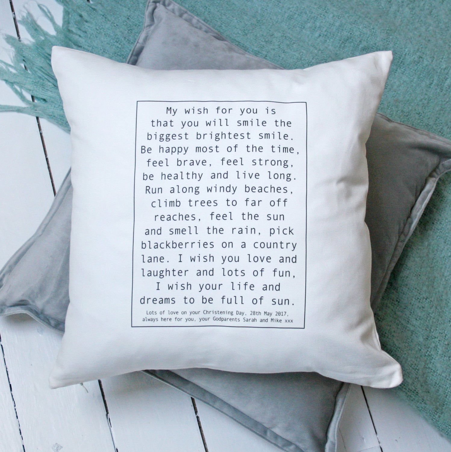 Wish Poem Cushion New Baby Gift Nursery Decor | Etsy