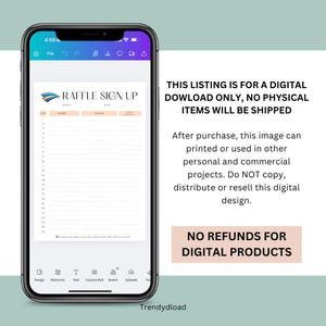 Raffle Sign up Sheet Printable – Editable Canva Template, Event ...