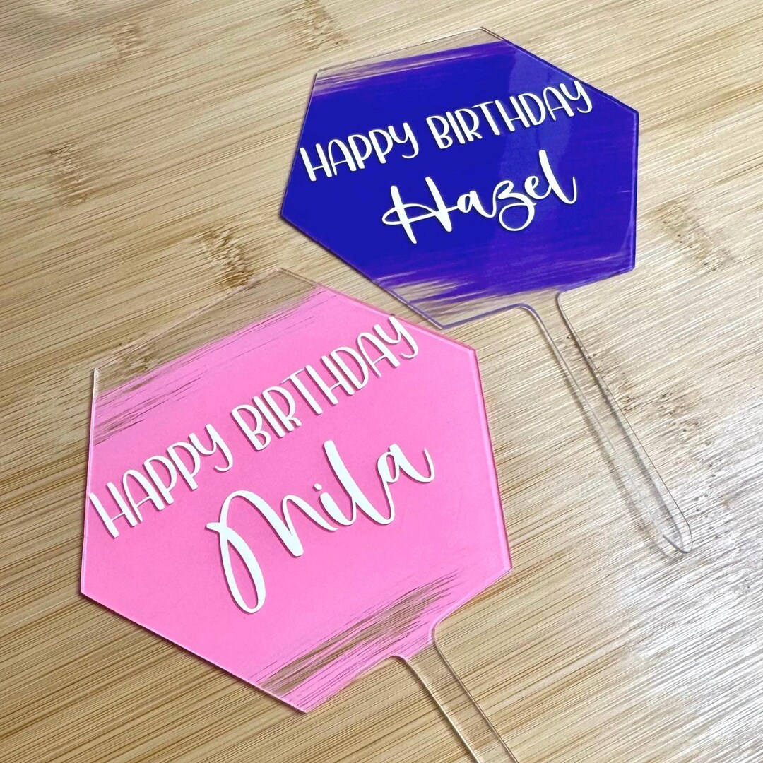 Custom Handmade Hexagon Cake Topper: Personalized Acrylic Sign - Etsy