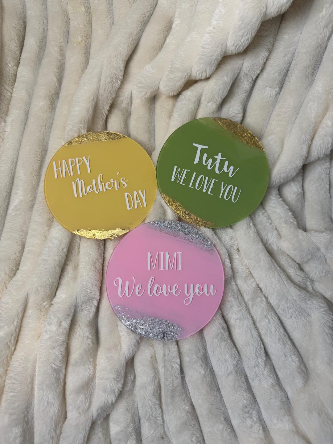 Custom Round Acrylic Cake Topper – Personalized Name or Phrase – 5 ...