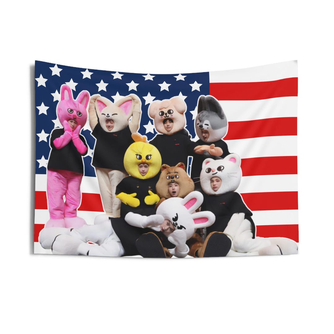 SKZ Members Skzoo Costume American Flag, Stray Kids Concert Banner, SKZ ...