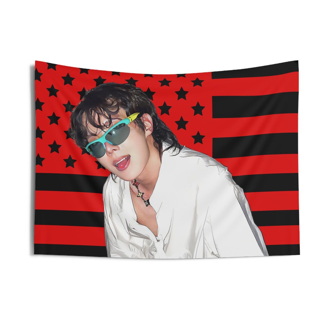 Jhope Cool Vibe Red Black American Flag, Jhope Concert Banner, Jhope ...