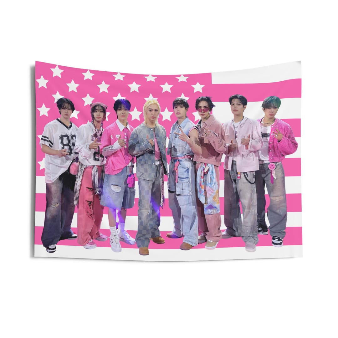 Stray Kids Members Pink American Flag, Stray Kids Concert Banner, SKZ ...
