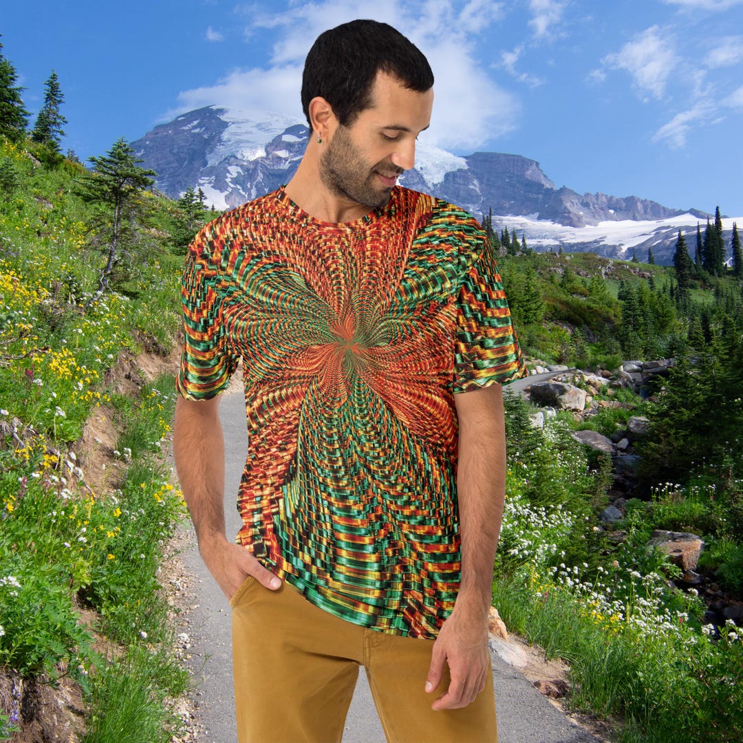 Trippy Tiles, Jam Band Fractal Tee, Sacred Geometry Shirt, All Over ...