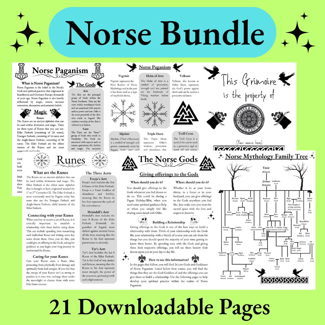 Norse Bundle Grimoire Pages, Instant Download - Etsy