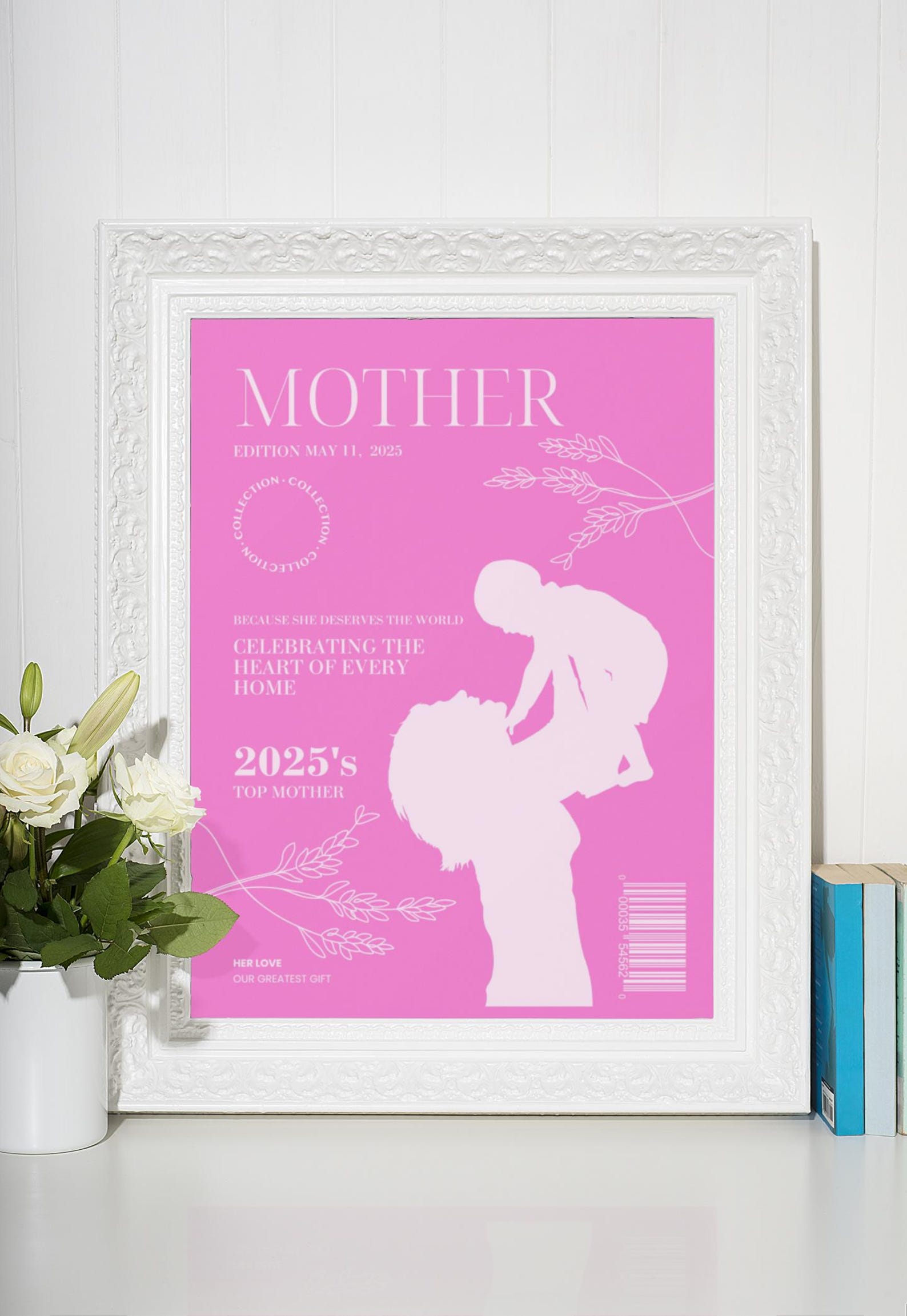 Mother’s Day Magazine Cover Digital Print | Printable Art Gift for Mom ...