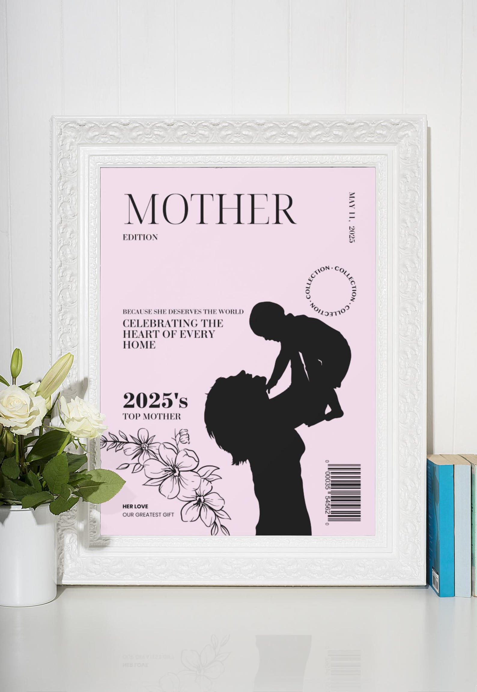 Mother’s Day Magazine Cover Digital Print | Printable Art Gift for Mom ...