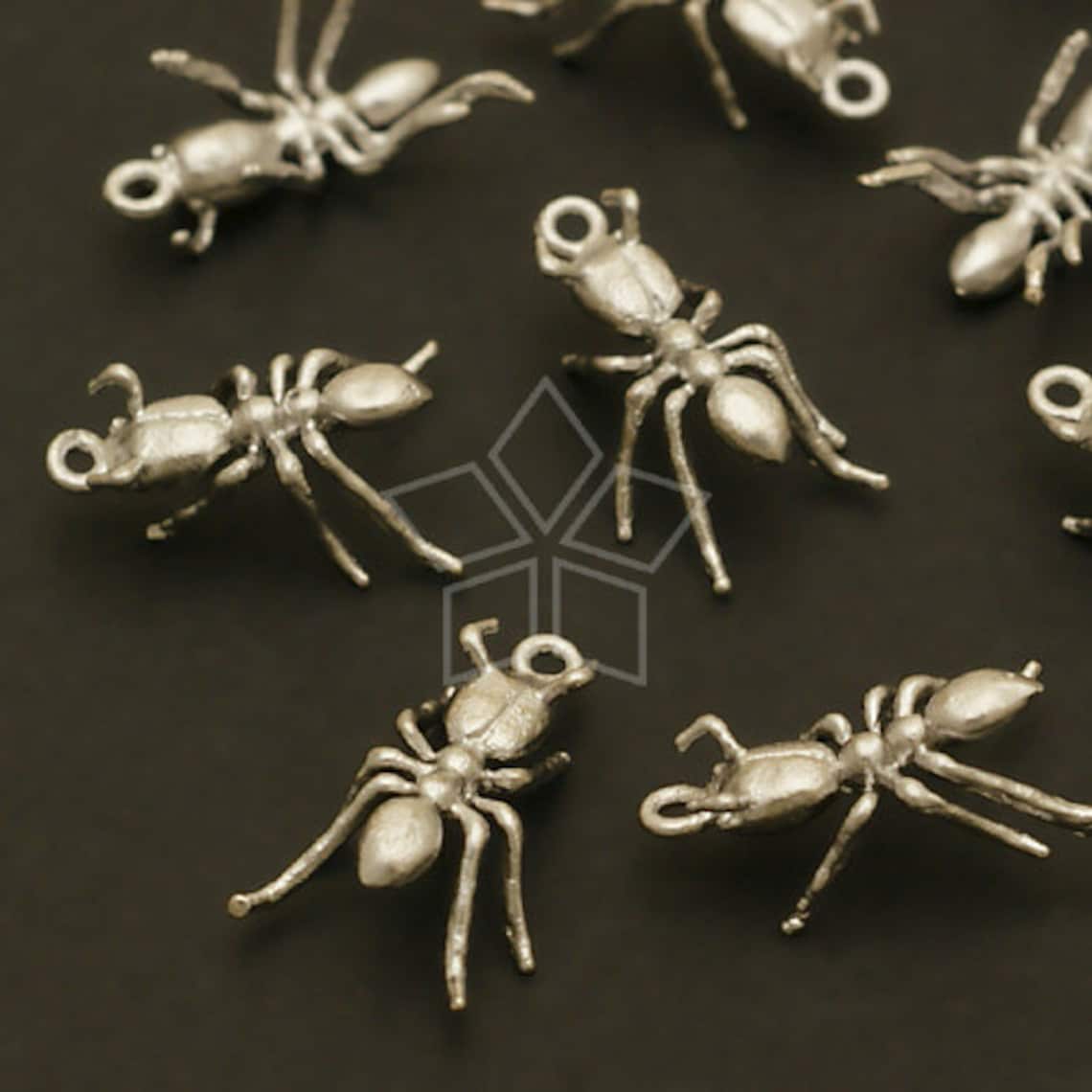 PD-491-MS / 2 Pcs Ant Charms Tiny Bug Insect Pendant Matte - Etsy